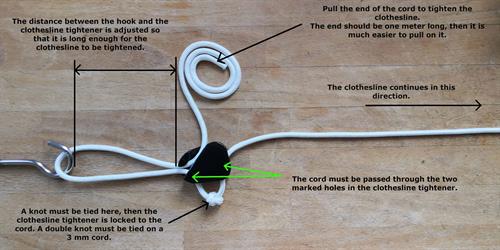 Retractable clothesline with clothesline hooks